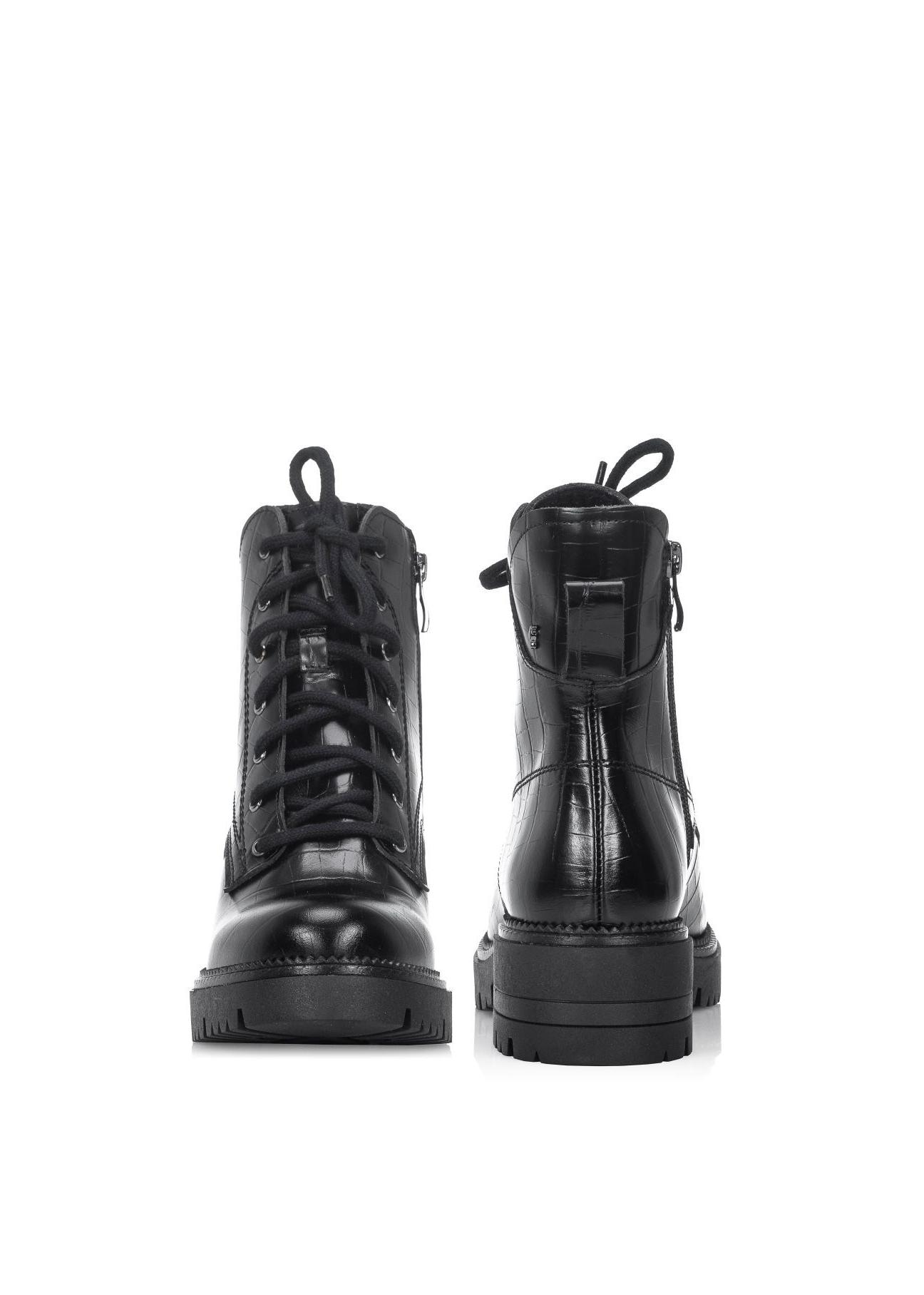 Czarne skórzane botki damskie BUTYD-0864B-99(Z23) | OCHNIK