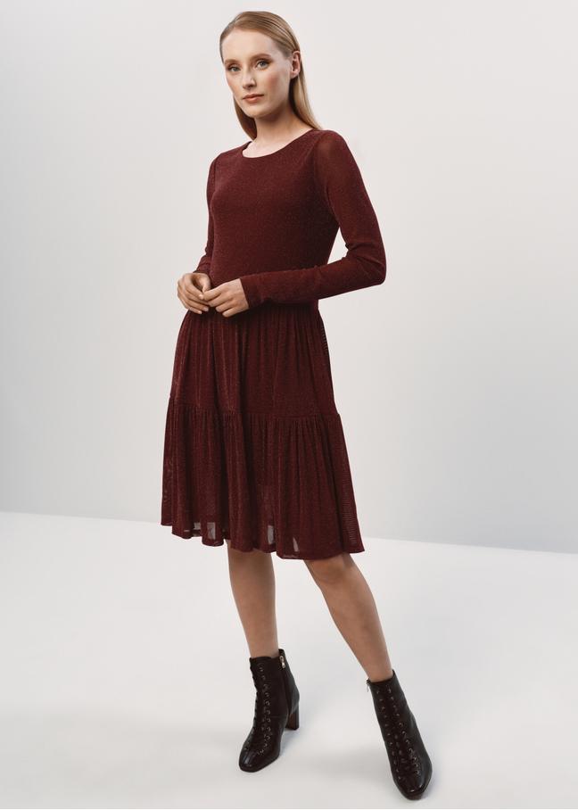 Bordowa sukienka mini SUKDT-0177-49(Z23) | OCHNIK