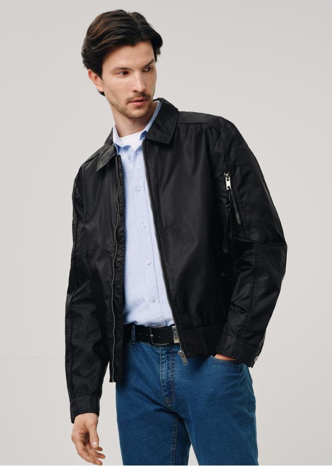 Męska kurtka przejściowa z kołnierzykiem KURMT-0324-99(W24) | OCHNIK