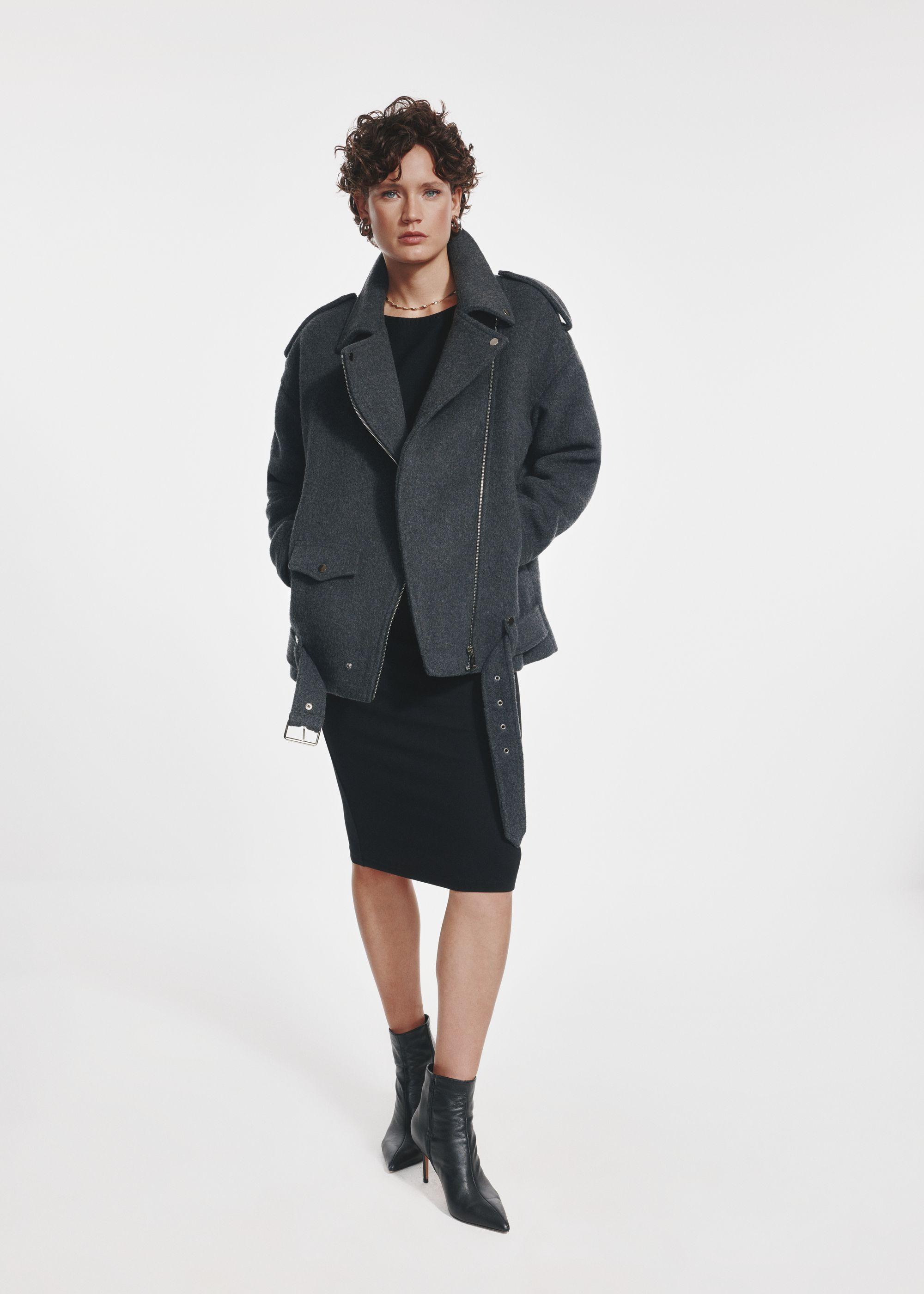 Szara kurtka damska wełniana KURDT-0572-91(Z24) | OCHNIK