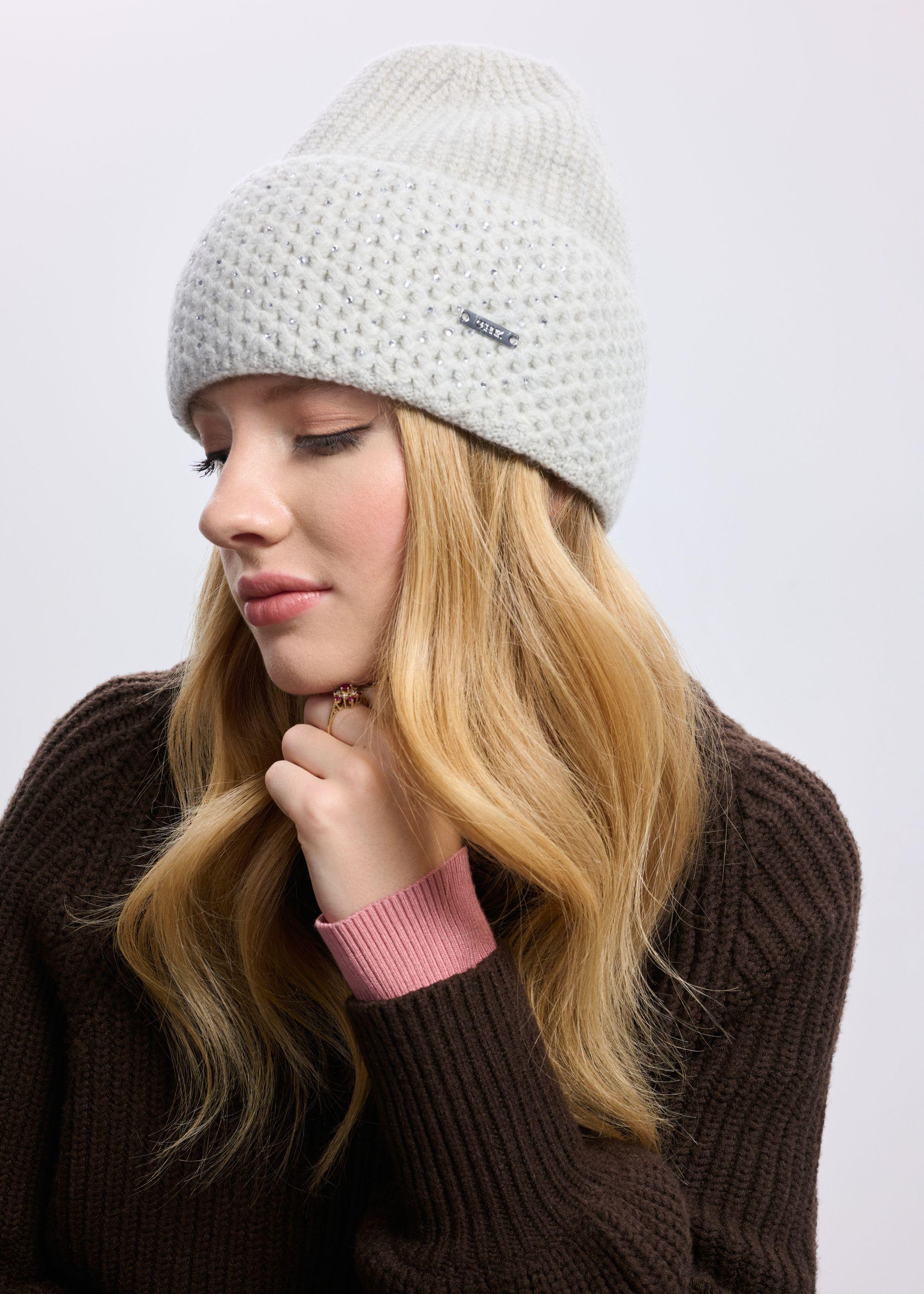 Wełniana szara czapka damska CZADT-0188-91(Z24) | OCHNIK