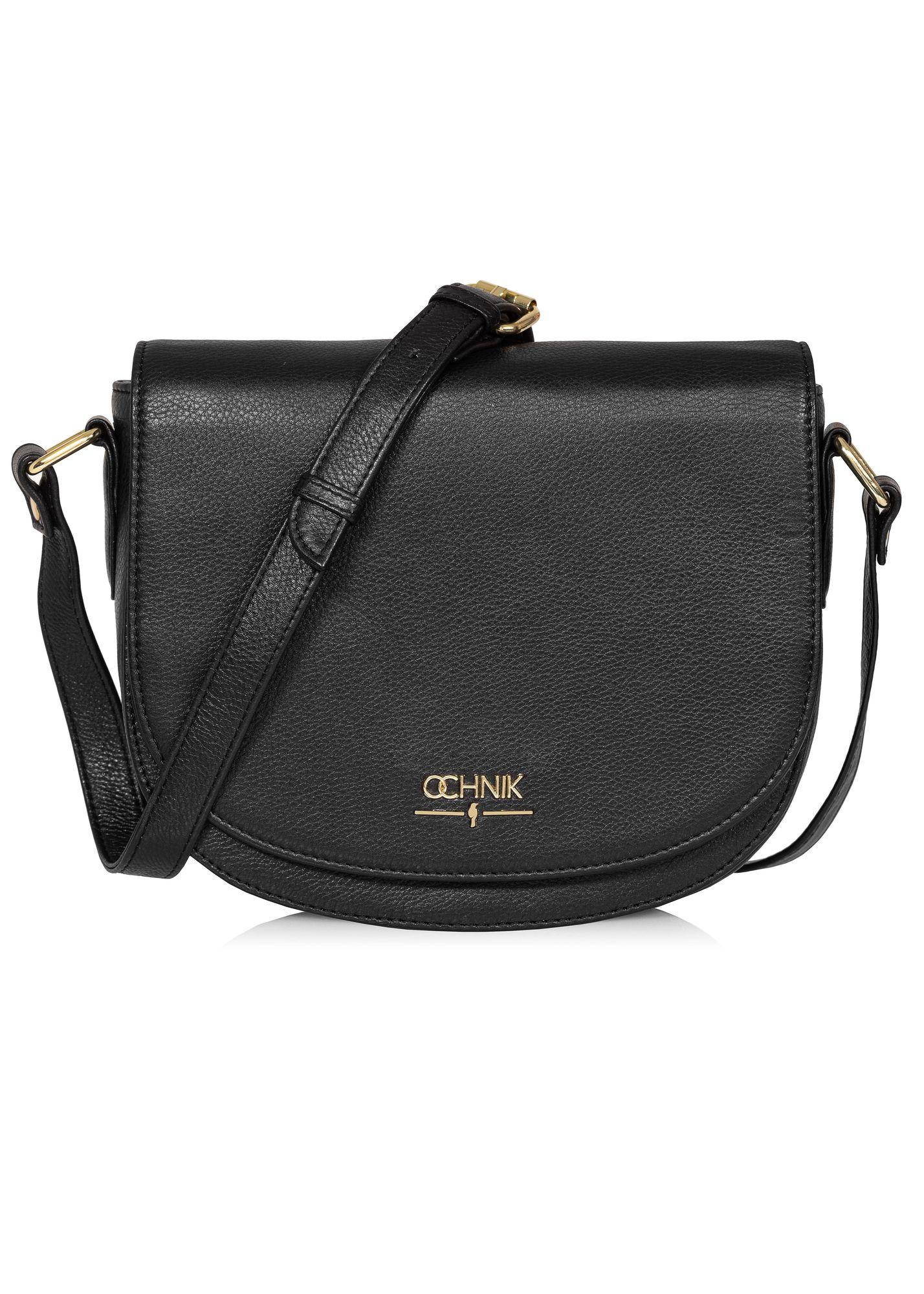 Czarna skórzana listonoszka damska TORES-0972-99(W24) | OCHNIK